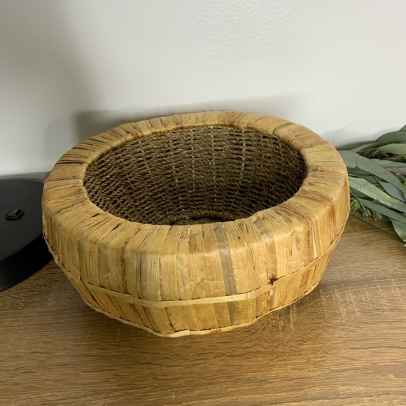 Accents | Grass Wrapped Sturdy Basket Bowl Modern Boho | Poshmark
